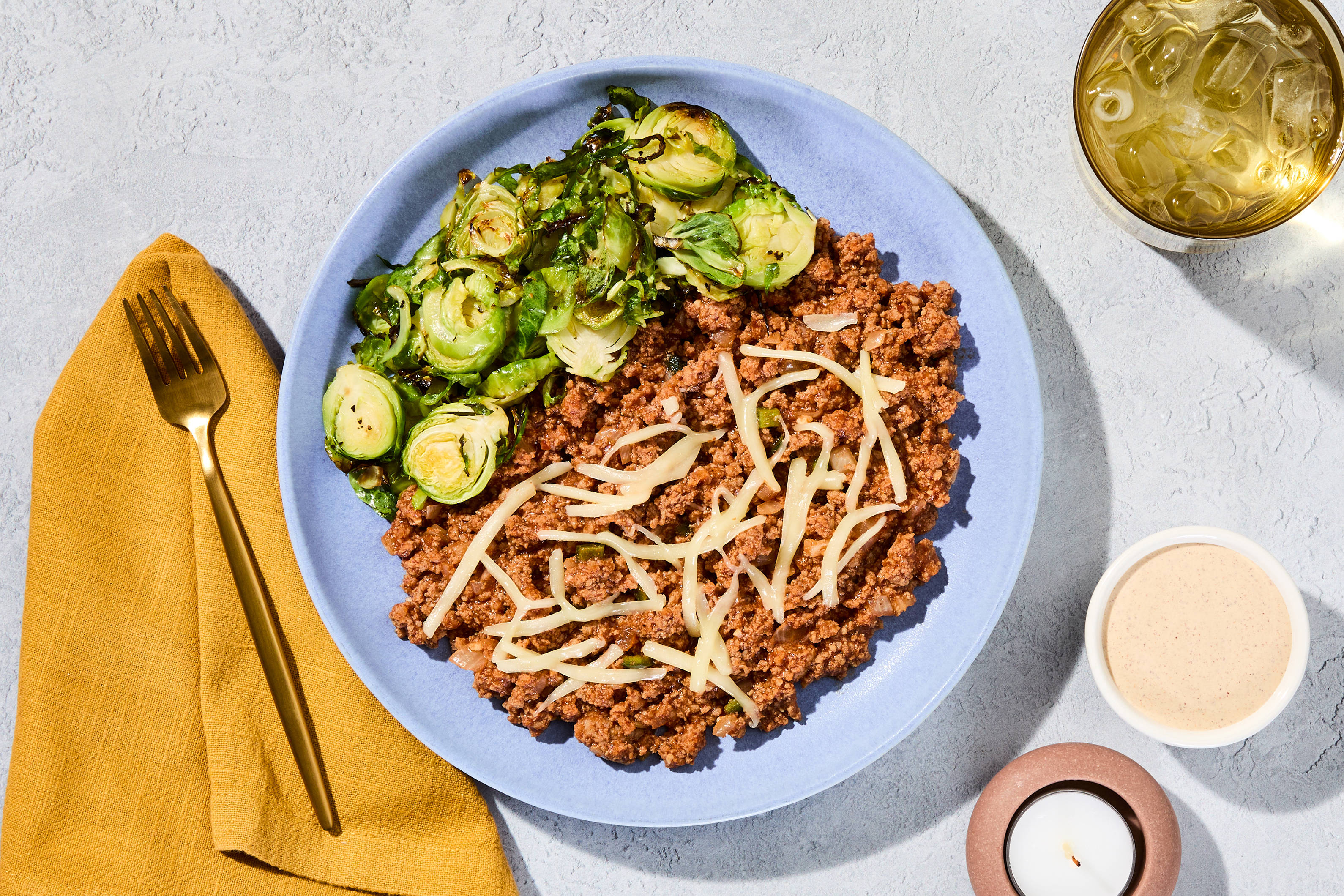 Turkey Chili & Brussels Sprouts with Ancho Lime Crema - Factor