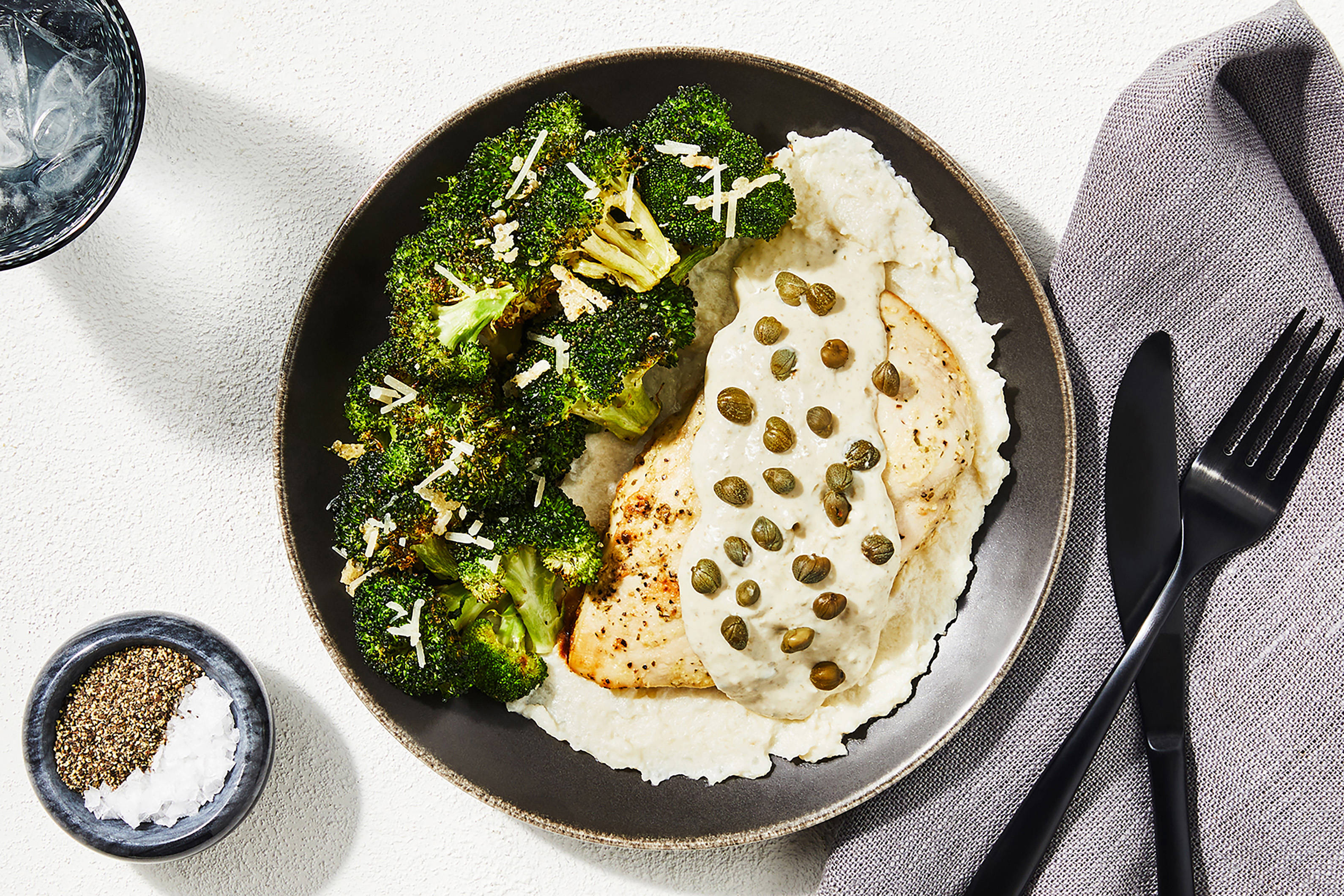 Chicken Piccata with Cauliflower Mash & Roasted Broccoli - Factor